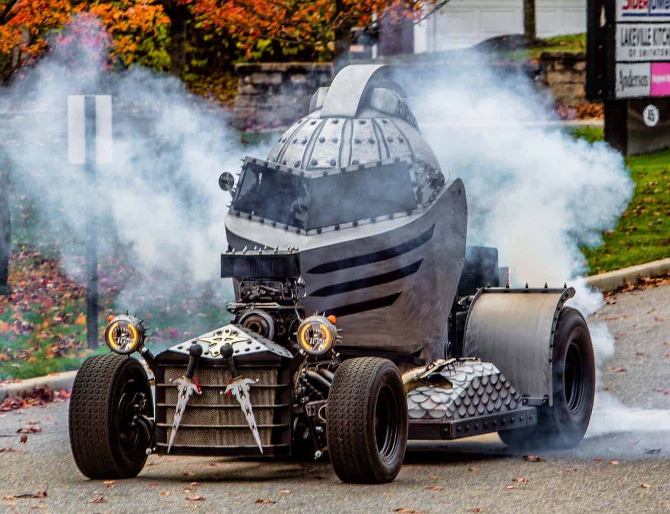 Florida Man Builds $200,000 Knight's Helmet Hot Rod ~ Medieval One