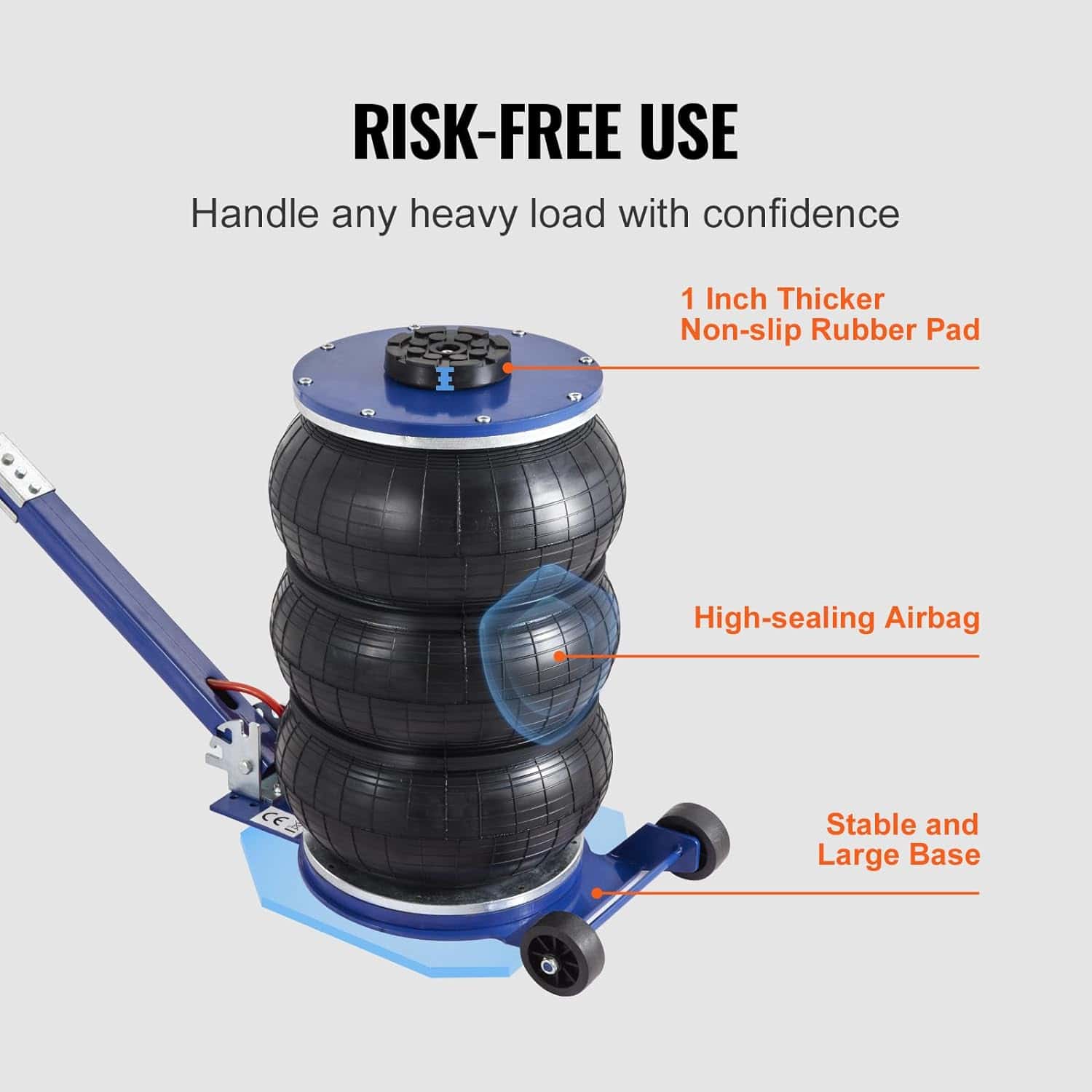Effortless Vehicle Lifting with an Adjustable Long Handle Pneumatic Jack